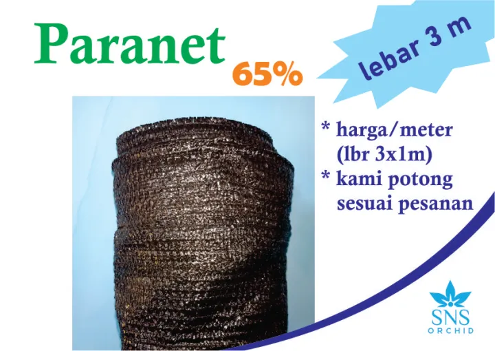 Paranet 65% lebar 3 m Jaring Shading Para-para Net UV Persen Meteran ...