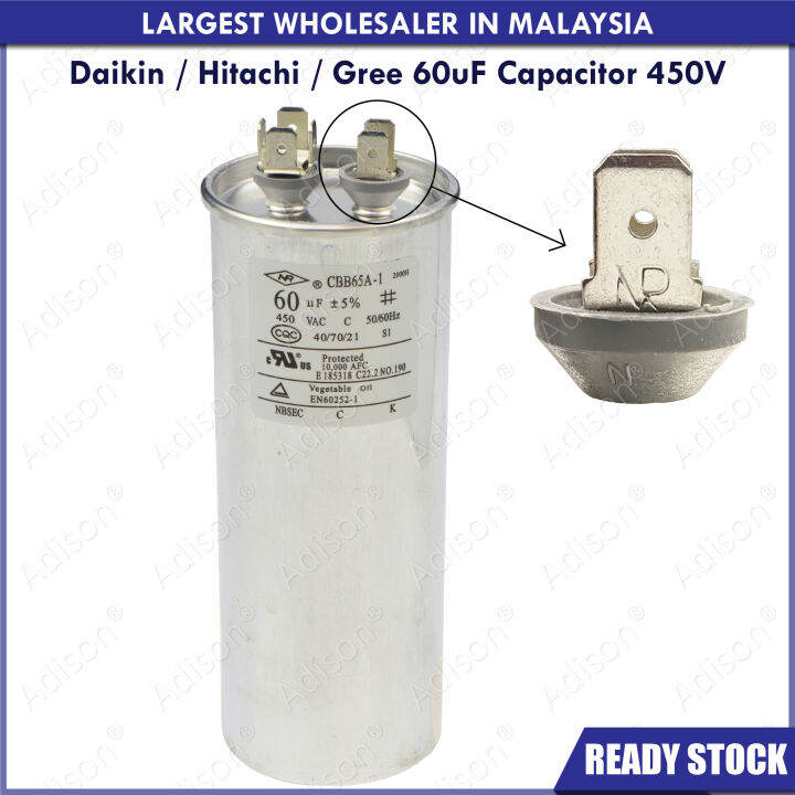60uF Daikin / Hitachi / Gree Air Conditioner Capacitor 450V | Lazada