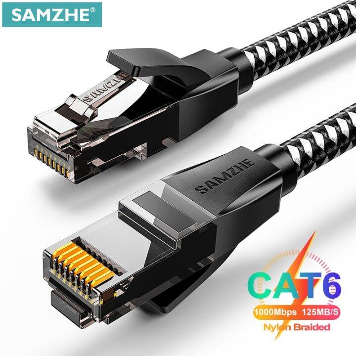 Samzhe Ca6 Ethernet Cable Cat 6 Gigabit High Speed 1000Mbps Internet ...