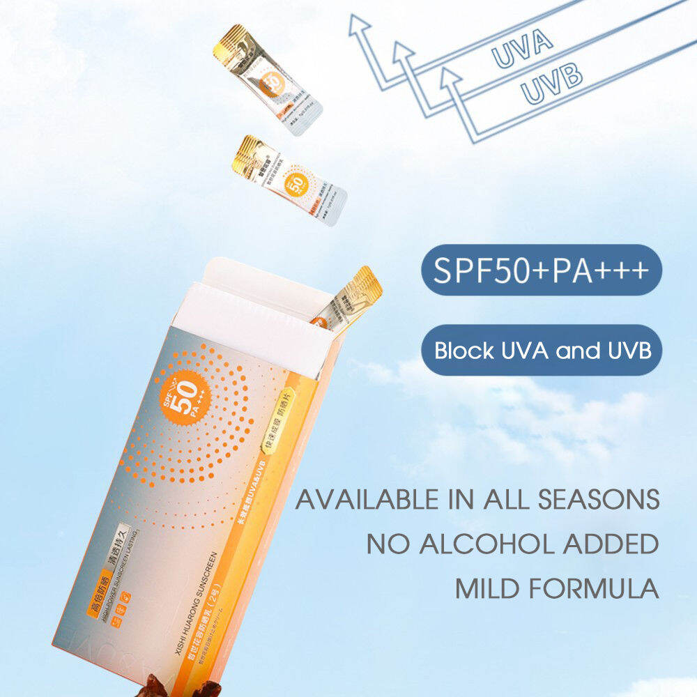 ครีมกันแดดสำหรับร่างกายใบหน้าแบบพกพา50ชิ้นครีมอาบแดดครีมกันแดดช่วยให้ ...