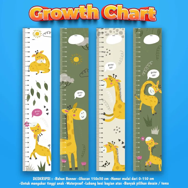 Growth Chart Anak - Pengukur tinggi badan anak tema jerapah | Lazada ...