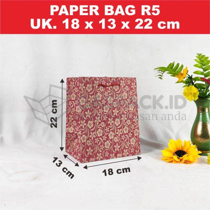 R5 Paper Bag Tas Kertas Godie Bag Uk 18x13x22 cm isi 12 pcs | Lazada ...