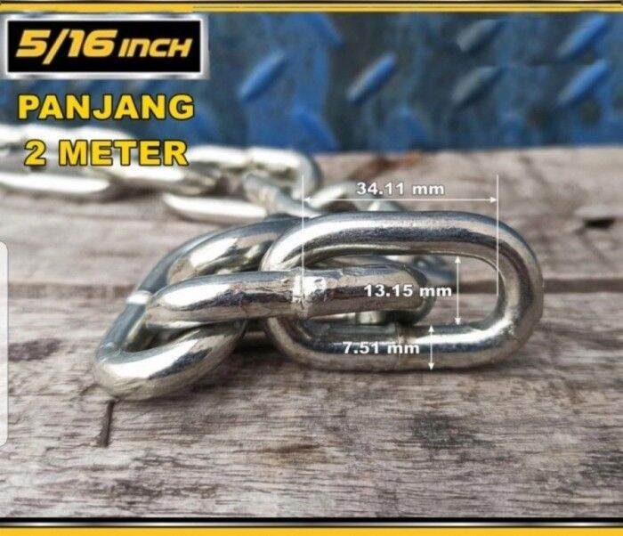 RANTAI BESI 8MM 2METER MERK SHERLOCK. RANTAI KAPAL GALVANIZED | Lazada ...