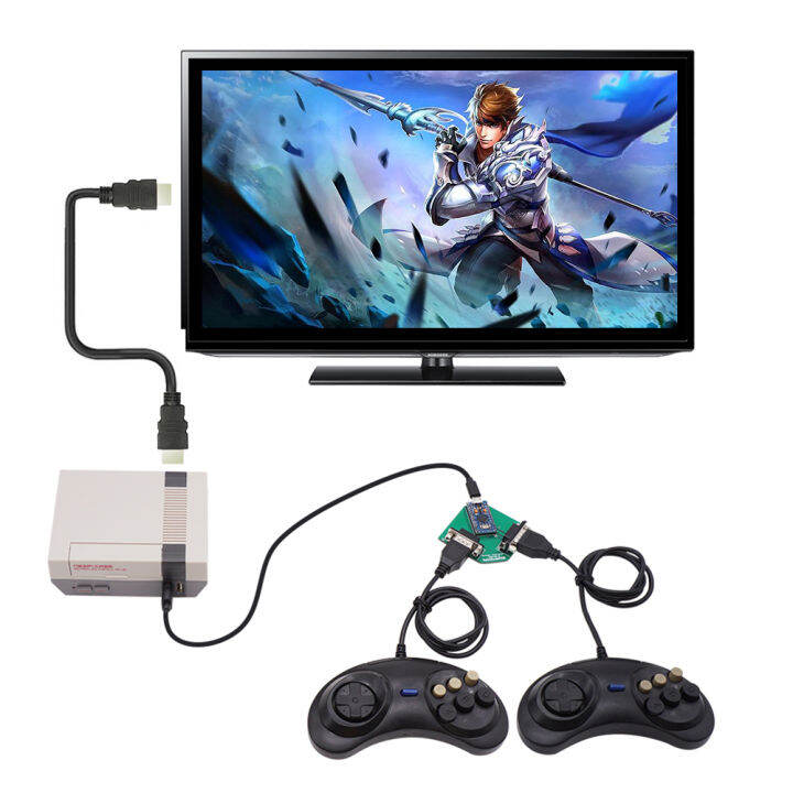 ควบคุมเกมแปลงอุปกรณ์เกมควบคุมเกม USB อะแดปเตอร์ควบคุมแปลงสำหรับ Md Cd32 ...