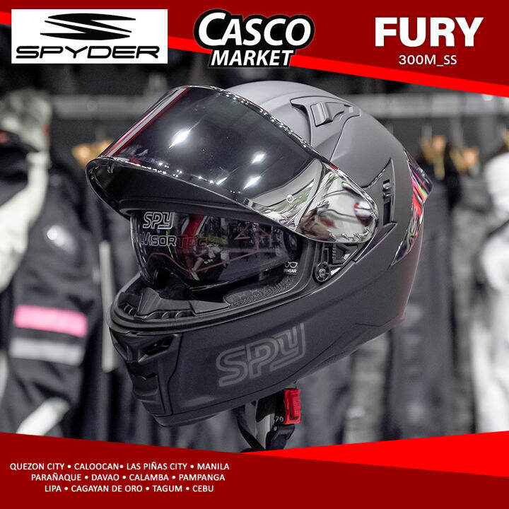SPYDER FURY PLAIN PD FULL FACE DUAL VISOR MOTORCYCLE HELMET (WHITE ...