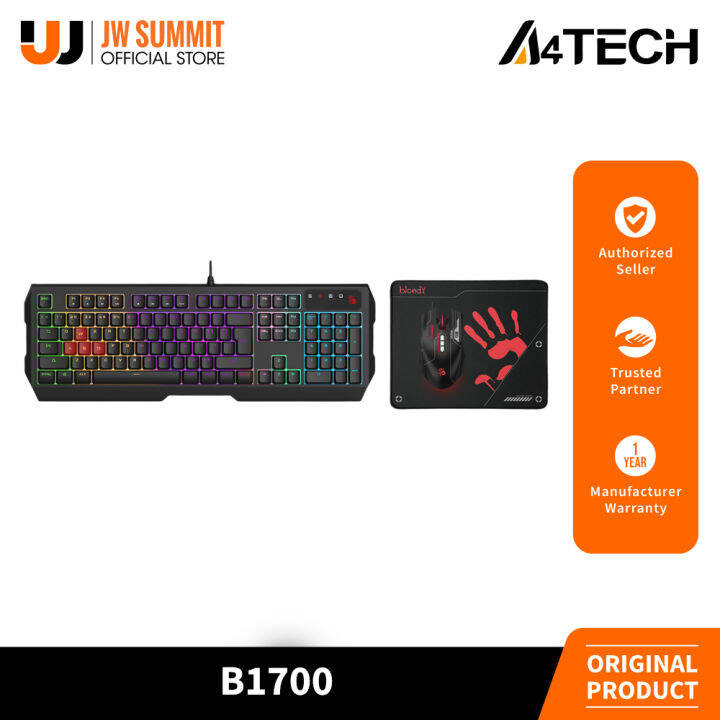 A4Tech Bloody B1700 Neon Effects Gaming Mouse Pad, Keyboard and Mouse ...