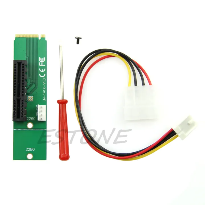 PCI-E 4X Female to NGFF M.2 M Key Male Adapter Power Cable with ...
