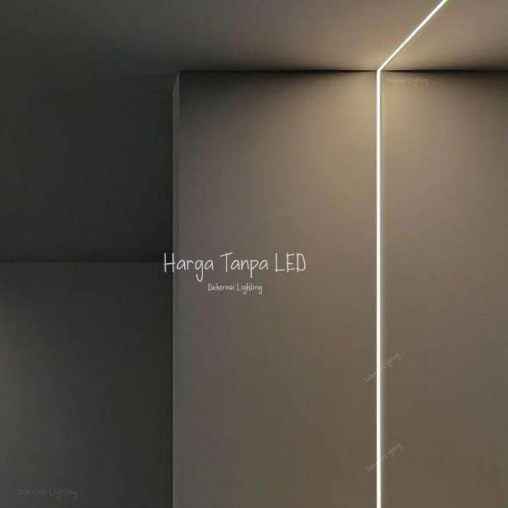 Kap lampu batangan alumunium panjang bentuk rata rumah lampu strip led ...