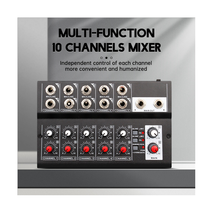 10 Channel Mixing Console Digital Audio Mixer for Recording DJ Live Broadcast Controller | Lazada PH