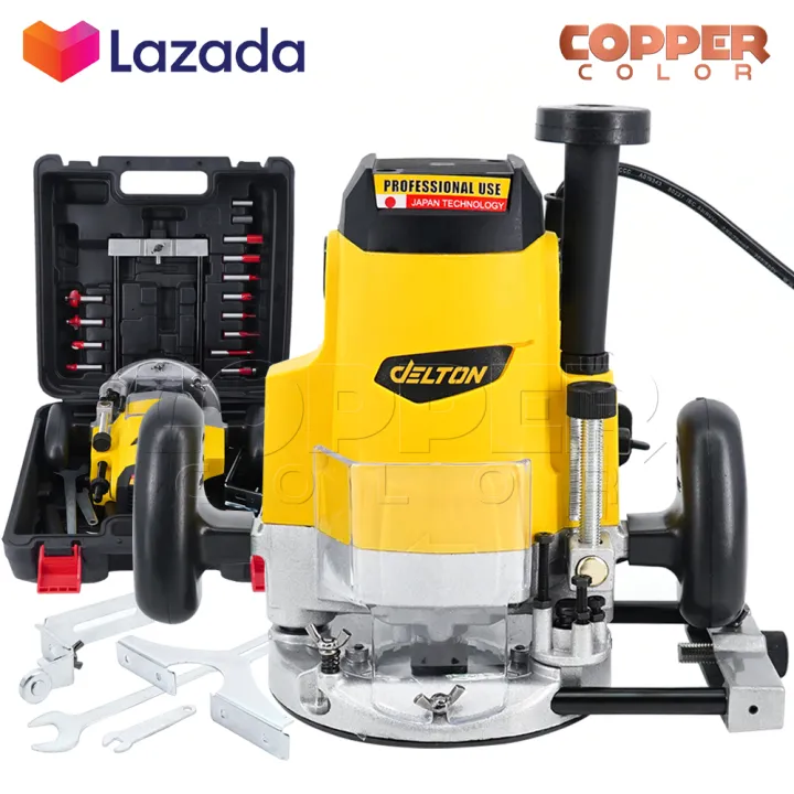 DELTON เร้าเตอร์ เครื่องเซาะร่องไม้ 2,200W ขนาด 1/2 นิ้ว 4 หุน Electric ...