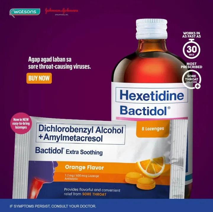 Bactidol Gargle 120 ml with Bactidol Lozenges Orange 8s | Lazada PH