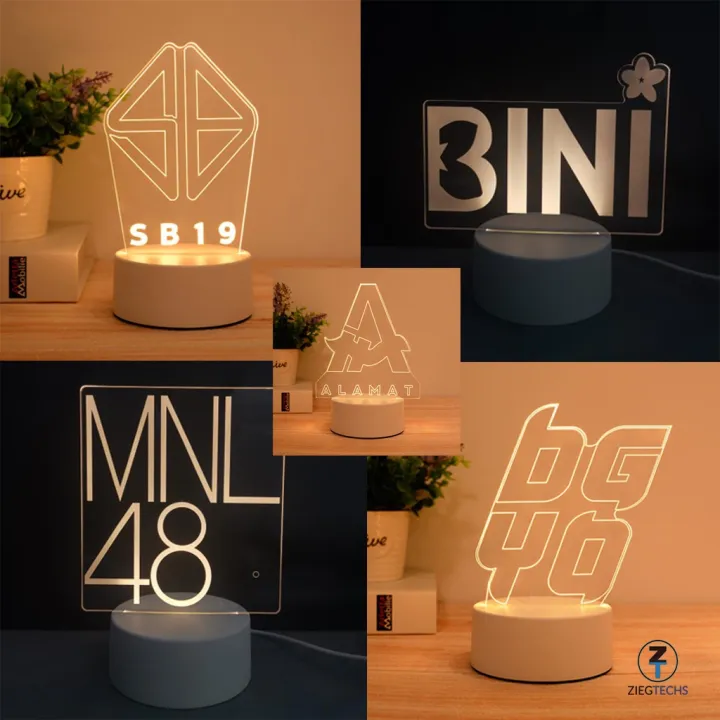 PPOP sb19 bgyo mnl48 alamat bini 3D Led Illusion Night Lights 16 or 3 ...
