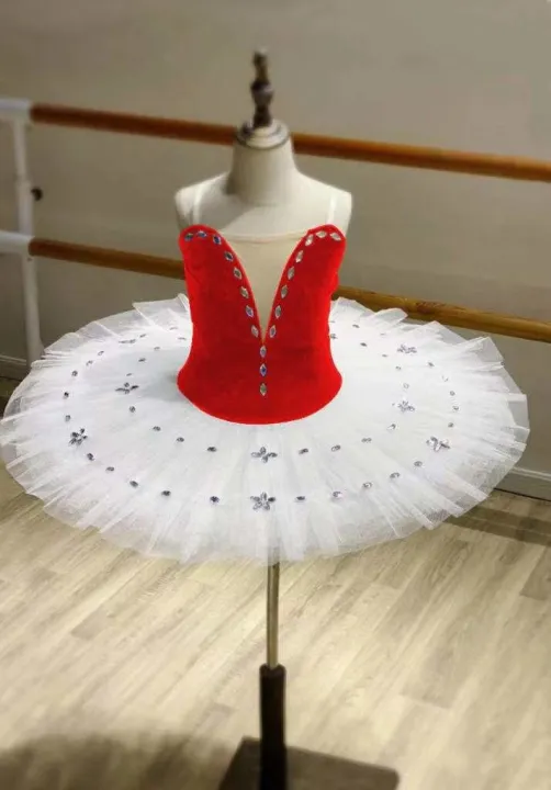 Red Black Professional Ballet Dresss Women Kids Adulto Pancake Tutu ...