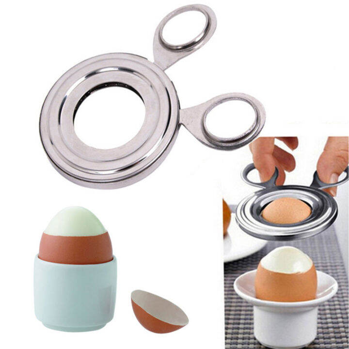 Kitchen Stainless Steel Boiled Egg Shell Topper Cutter Cooked Egg ...