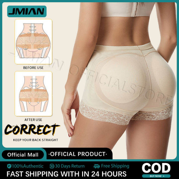 JMIAN Padded Panty, Seamless Butt Enhancer, Low Waist Shaper Panty Soft Underwear Butt Lifter ...