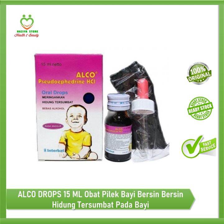 ALCO DROPS 15 ML Obat Pilek Bayi Bersin Bersin Hidung Tersumbat Pada ...