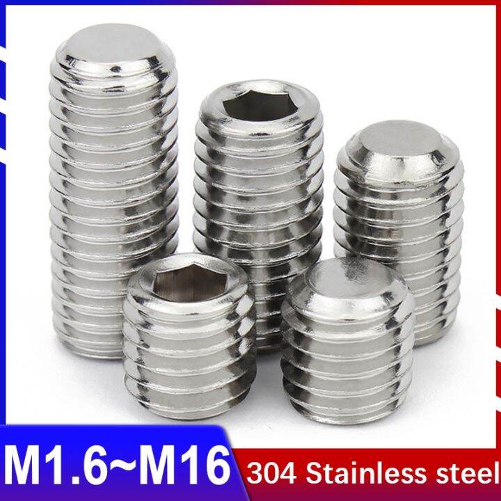 M1.6 M16 Headless Hexagon Socket Machine Rice Screw Concave End Set Screw Kimi Top Wire Flat ...