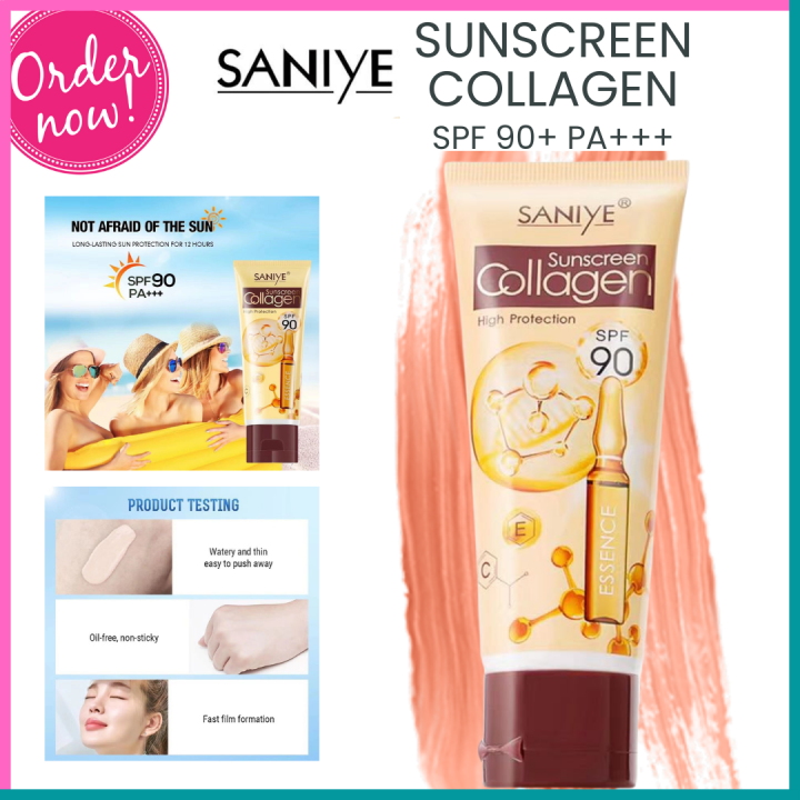 AUTHENTIC AND VERY EFFECTIVE SANIYE Sunscreen Collagen SPF90+ PA+++ Sunblock Face Cream ...