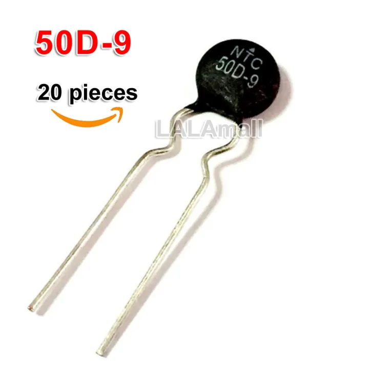 20pcs NTC Thermistor 50D-9 NTC50D-9 50R Diameter 9mm Negative ...