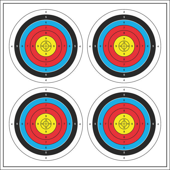 FACE TARGET SASARAN ANAK PANAH UKURAN 1 x 1 M ( 4 TARGET ) (Minimum ...