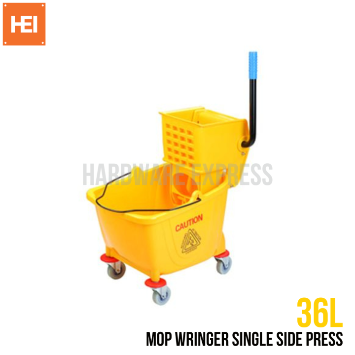 Mop Bucket Squeezer Wringer Single Side Press 36 Liters | Lazada PH
