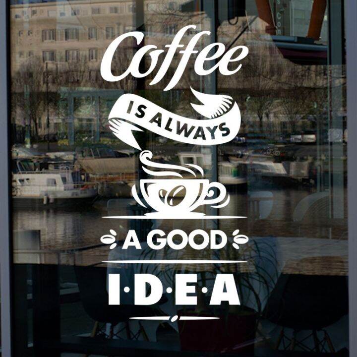 241Sticker Cafe Kaca Dinding Coffee Shop Idea Kopi Stiker Kafe Cutting ...