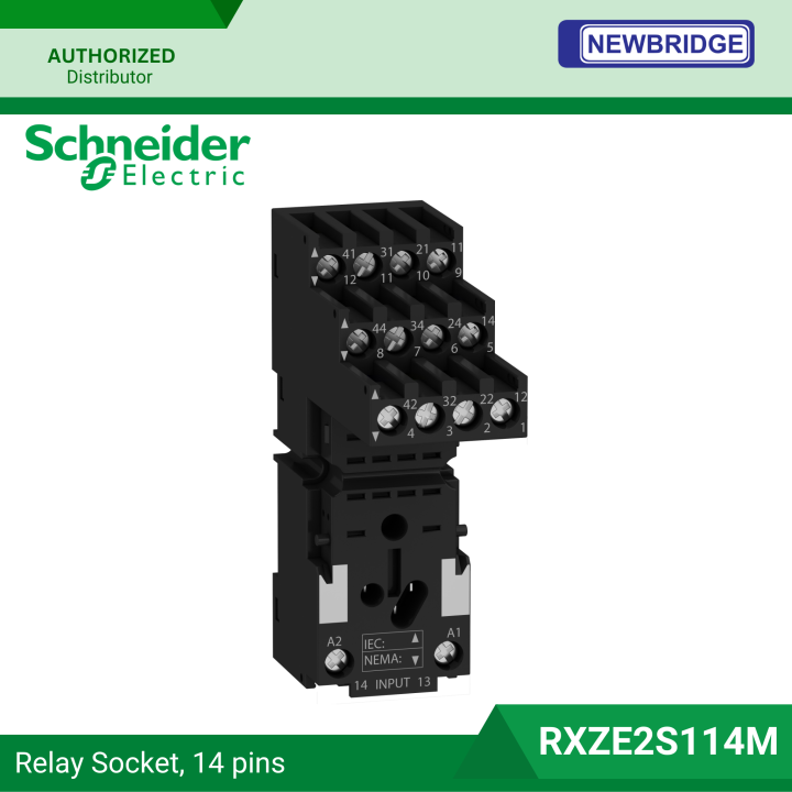 Harmony, Socket, for RXM4 relays, screw connectors, separate contact, 250 V AC by Schneider ...