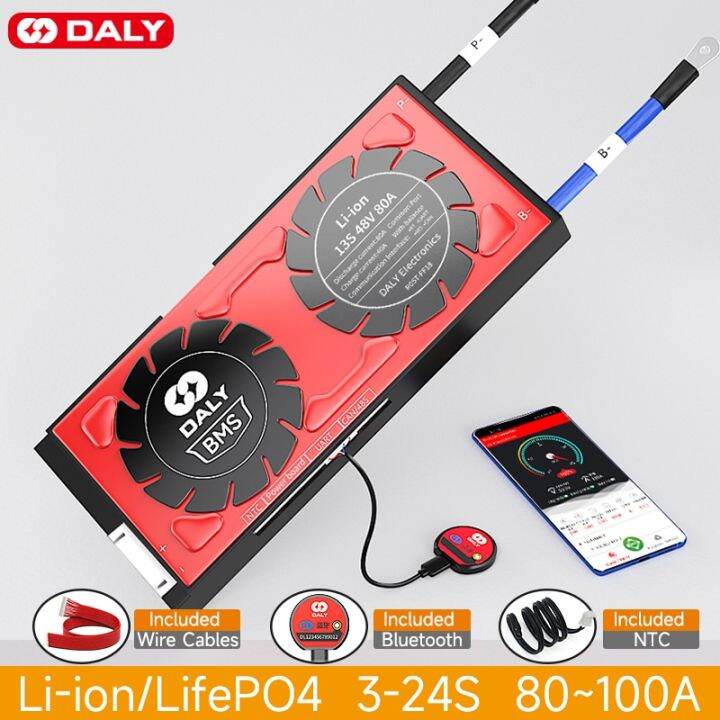 18650 Solar Daly Smart LifePO4 BMS 4S 12V 16S 48v 24V 36V 60V 72V 20S 80A 100Ah 3S 7S 8S 10S 12S ...