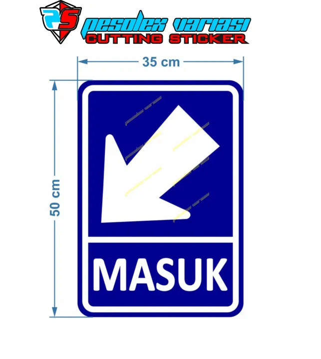 Rambu Petunjuk Arah MASUK KELUAR 35cm x 50cm Plat Alumunium | Lazada ...