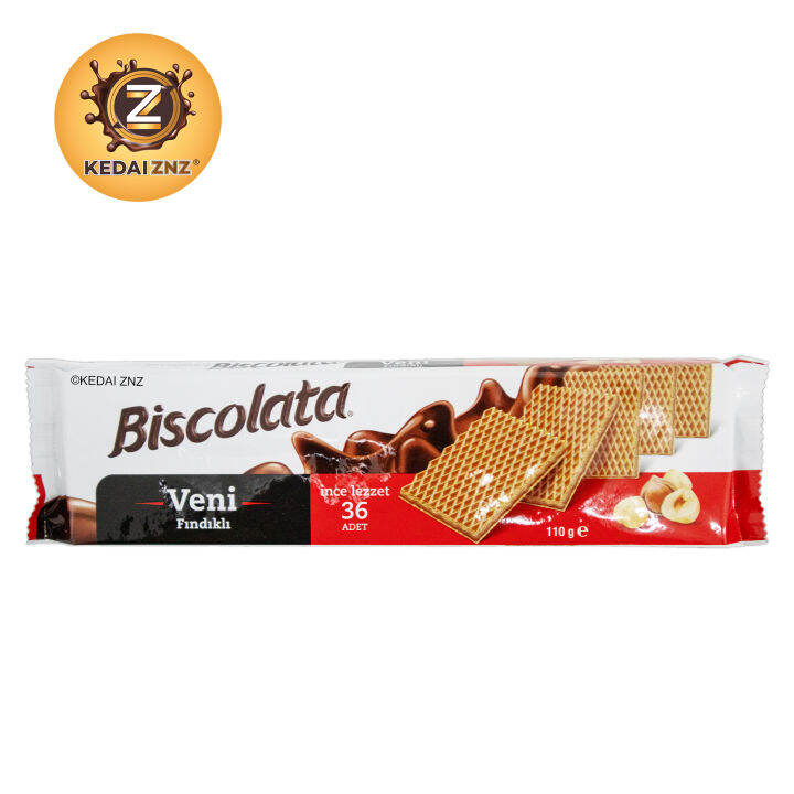Chocolate Biscolata Veni Wafer with Hazelnut Cream (36 Pieces) 110g ...