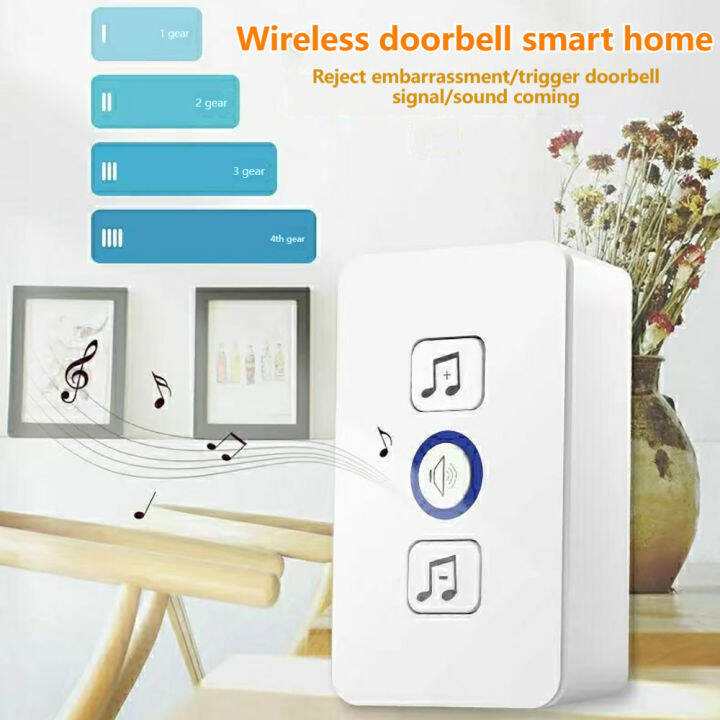 Wireless Doorbell Smart Home Door Bell LED Flashing Light Power Off ...