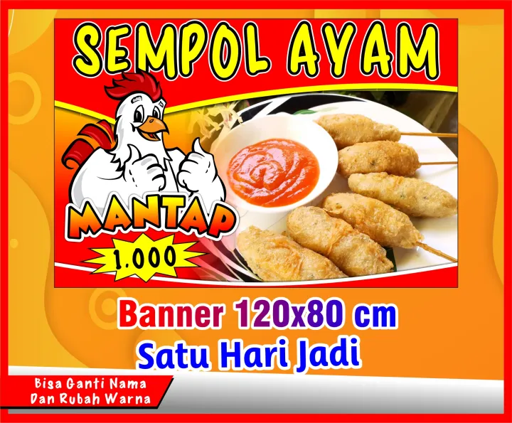 SPANDUK BANNER BACKDROP SEMPOL AYAM /CETAK SPANDUK SEMPOL AYAM MURAH ...