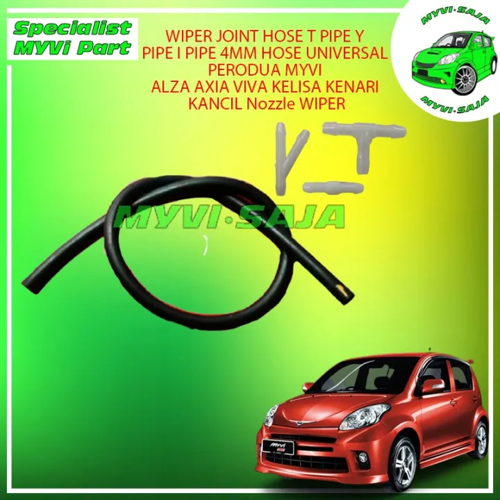 WIPER JOINT HOSE T PIPE Y PIPE I PIPE 4MM HOSE UNIVERSAL PERODUA MYVI ...