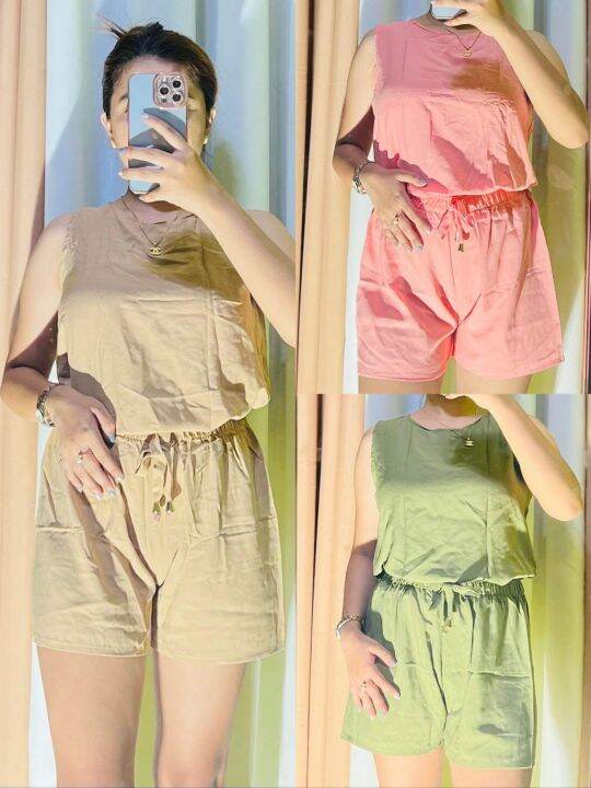 ANGELA CHALLIS SANDO TERNO SHORT-FREESIZE | Lazada PH