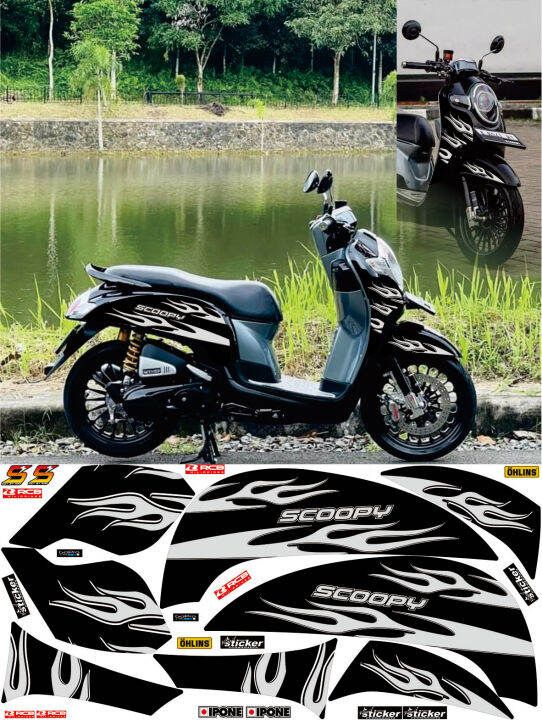 Striping Scoopy Apii Viral Variasi Simple Semi Pull Sticker Api Scoopy ...