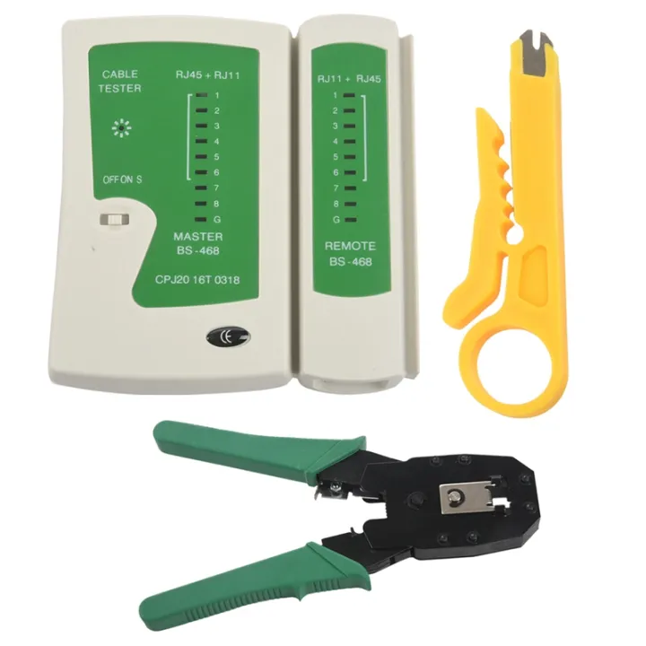 Network Tester Lan rj45 rj11 + Crimping Pliers for Ethernet Connectors ...