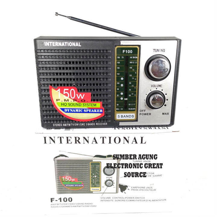 International Radio F100 5Bands 150W PMPO HQ SOUND System Suara Stereo ...