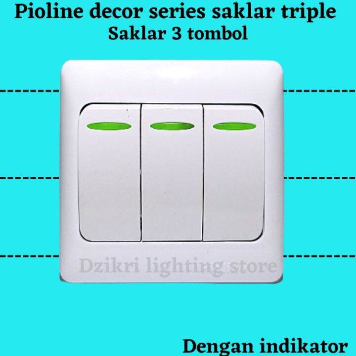 Pioline Saklar Triple Dengan Indikator - Saklar 3 Tombol | Lazada Indonesia