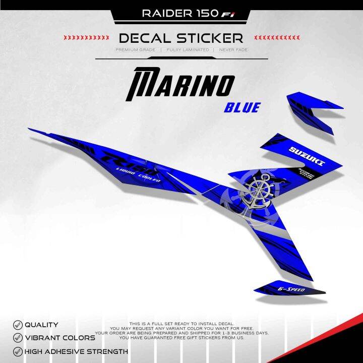 Suzuki Raider 150 Fi Decals - ( Fully Laminated - Gloss Vinyl high ...