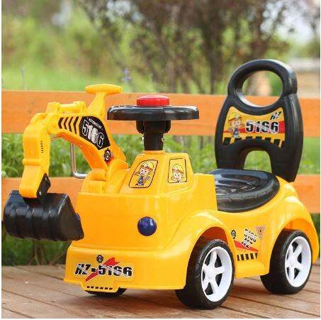 kiddie excavator ride on toy car backhoe for kids with lights and ...