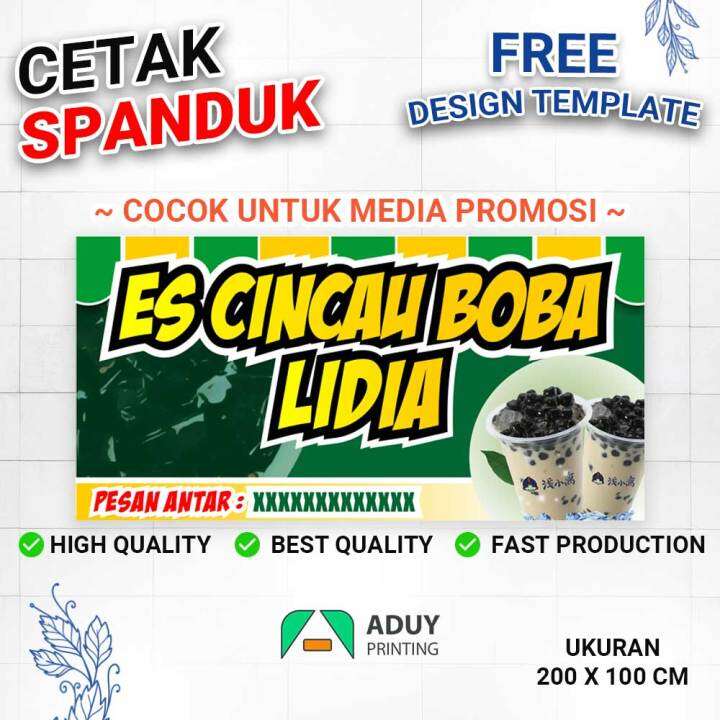 Cetak Banner Spanduk Minuman Es Cingcau Boba Bisa Custom Ukuran 200x100 ...