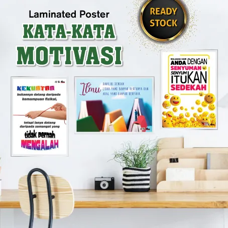 [Laminated Poster] A4 Sized Kata-kata Motivasi Positif Mutiara Hikmah ...