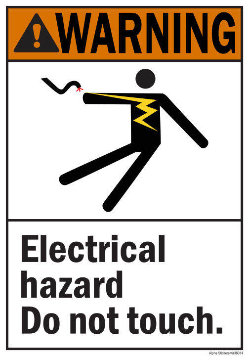 Electrical Hazard Signs Warning Do Not Touch Vinyl Sticker Size: 7"W x 10"H | Lazada PH