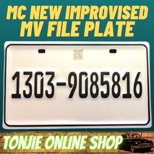 MC MV FILE PLATE/ 1PC / TEMPORARY PLATE GALVANIZED METAL / IMPROVISED ...