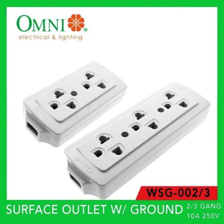 OMNI SURFACE TYPE CONVENIENT OUTLET WITH GROUND 2 3 GANG WSG-002 WSG ...