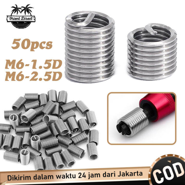 isi 50 Thread Repair Kit M6 Recoil Baut Stainless Steel Helicoil M6 ...