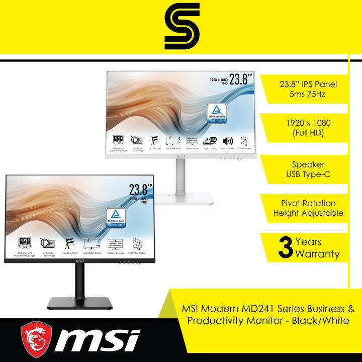 MSI Modern MD241 Series Business & Productivity Monitor | Lazada