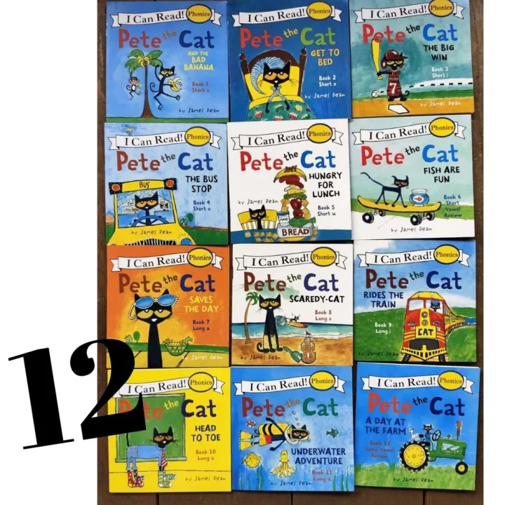 Pete the Cat (12 MINI books) Featuring Short and Long Vowel Sounds ...