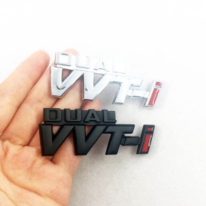 1 x Metal Chrome DUAL VVTI VVT-I Logo Car Auto Rear Side Emblem Badge ...