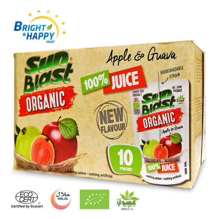 SUN BLAST Organic 100% Juice 有机果汁 *No Sugar Added *No Colouring *Halal ...